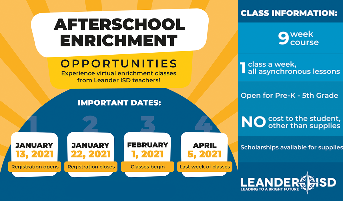 After-School Enrichment registration begins Wednesday | Leander ISD News