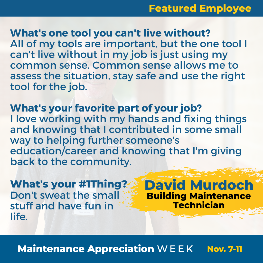 LISD Celebrates Maintenance Appreciation Week Nov. 7-11 | Leander ISD News