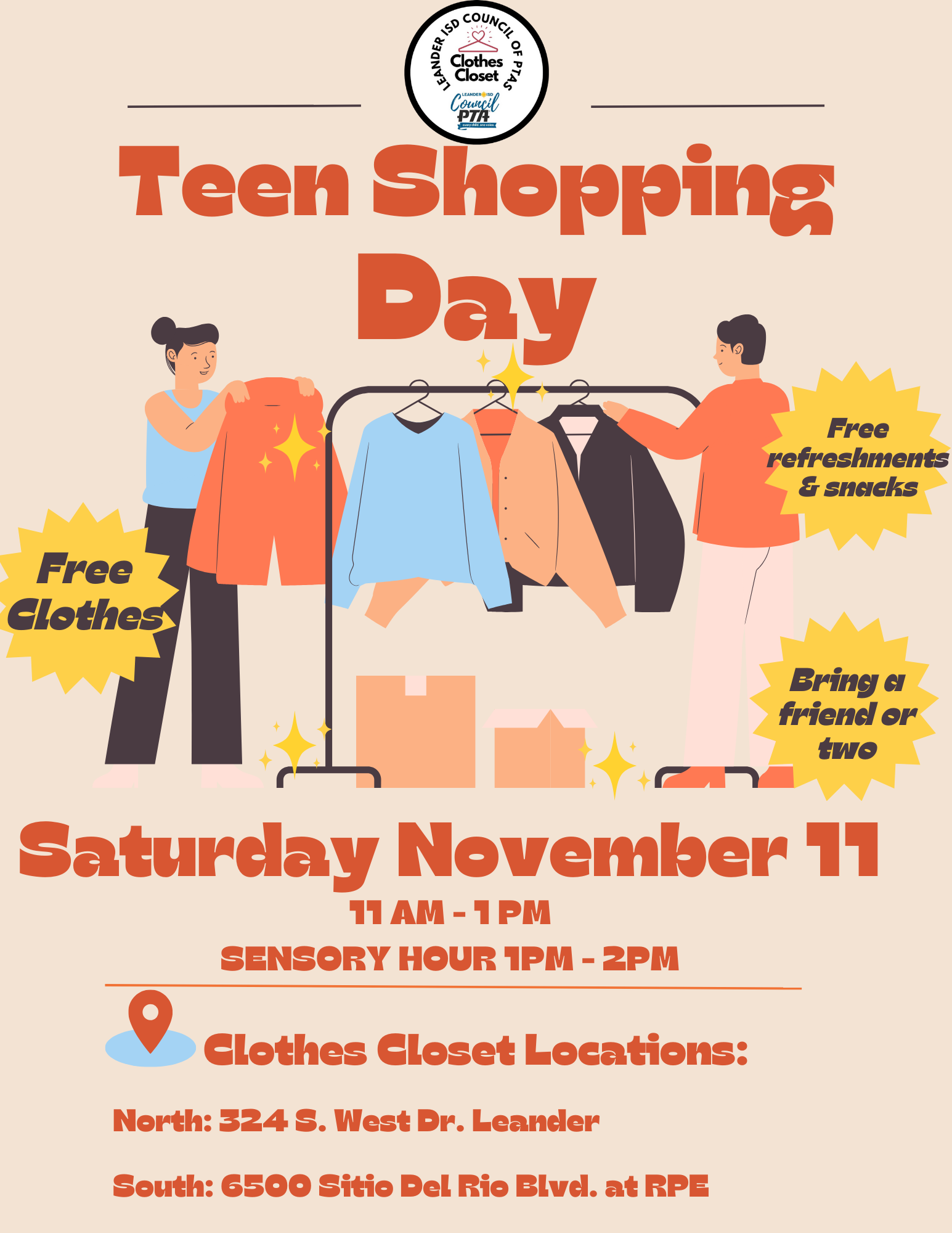 Tween/Teen Shopping Day at the Clothes Closet | Leander ISD News
